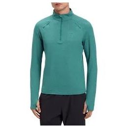 Rollkragenshirt Energetics "HE.-LANGARMSHIRT CUSCO IV M", Damen, Gr. L, melange, blau petrol,, Obermaterial: 88% Polyester, 12% Elasthan, Shirts, k&ouml;rpernah geschnitten, Langarm, mit Half Zip, f&uuml;r Sport