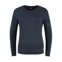 Strickfleece-Pullover oxmo "Strickpullover OXEdda", Damen, Gr. XXL, blau (ins bl mel), Obermaterial: 70% Viskose CV. 30% Nylon NY., Pullover