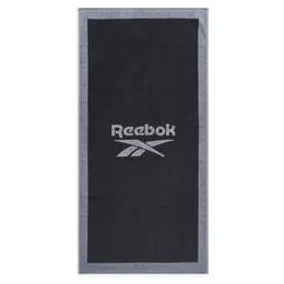 Strandtuch Reebok "Prague", schwarz, B:70cm L:140cm, Frotteevelours, Baumwolle, Handt&uuml;cher, mit Logoschriftzug