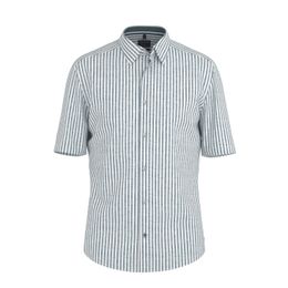 Kurzarmhemd OLYMP "Casual", Herren, Gr. XXL, N-Gr, royal, Web, Obermaterial: 100% Leinen, normal, Hemden, Sommerhemd, Leinenhemd