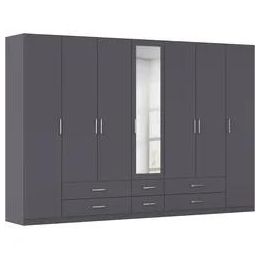 Kleiderschrank Rauch "Schrank Garderobe Ankleide GAMMA Breiten 91/136/181/226/271/315/360 cm", graumetallic, griffe chrom, B:315cm H:210cm T:54cm, Holzwerkstoff, Schr&auml;nke, Kleiderschrank, verschiedene Griff-Varianten, mit Spiegel TOPSELLER MADE IN GERMANY, Topseller