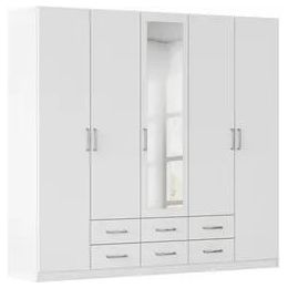 Kleiderschrank Rauch "Schrank Garderobe Ankleide GAMMA Breiten 91/136/181/226/271/315/360 cm", alpinwei&szlig;, griffe chrom, B:226cm H:210cm T:54cm, Holzwerkstoff, Schr&auml;nke, Kleiderschrank, verschiedene Griff-Varianten, mit Spiegel TOPSELLER MADE IN GERMANY, Topseller