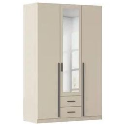 Kleiderschrank Rauch "Schrank Garderobe Ankleide GAMMA Breiten 91/136/181/226/271/315/360 cm", beige (champagner), griffstangen graumetallic, B:136cm H:210cm T:54cm, Holzwerkstoff, Schr&auml;nke, Kleiderschrank, verschiedene Griff-Varianten, mit Spiegel TOPSELLER MADE IN GERMANY, Topseller