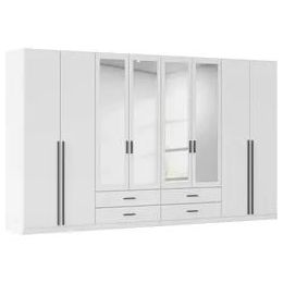 Kleiderschrank Rauch "Schrank Garderobe Ankleide GAMMA Breiten 91/136/181/226/271/315/360 cm", alpinwei&szlig;, griffstangen graumetallic, B:360cm H:210cm T:54cm, Holzwerkstoff, Schr&auml;nke, Kleiderschrank, verschiedene Griff-Varianten, mit Spiegel TOPSELLER MADE IN GERMANY, Topseller