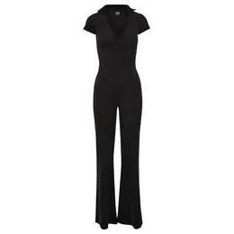 Jumpsuit Urban Classics "Urban Classics Damen Ladies Velvet Jumpsuit", Damen, Gr. 3XL, US-Gr&ouml;&szlig;en, schwarz, 93% Polyester, 7% Elasthan, unifarben, Overalls Jumpsuit