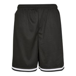 Shorts Urban Classics "Urban Classics Herren Premium Stripes Mesh Shorts", Herren, Gr. XL, US-Gr&ouml;&szlig;en, schwarz, 100% Polyester, gestreift, loose fit, Hosen Shorts