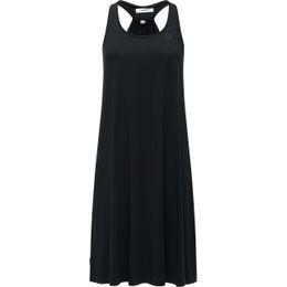 Jerseykleid Ragwear "Nairay", Damen, Gr. L (40), Normalgr&ouml;&szlig;en, schwarz, Material: 48% Viskose, 47% Polyester, 5% Elasthan, l&auml;ssig geschnitten knielang, tiefer Rundhals, &Auml;rmel ohne &Auml;rmelschlitz, Kleider Jerseykleid, L&auml;ssig-leichtes Strandkleid