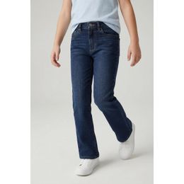 Bootcut-Jeans LEVI'S KIDS "LVG 726 HIGH RISE FLARE JEANS", M&auml;dchen, Gr. 8 (128), N-Gr, blau (complex), Denim/Jeans, Obermaterial: 69% Baumwolle, 28% Polyester, 2% diverse Faserarten, 1% Elasthan, bootcut fit, Jeans, for GIRLS