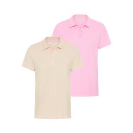 Poloshirt Eastwind, Damen, Gr. 36/38, rosa (hellpink, beige), Obermaterial: 100% Baumwolle, unifarben, Basic, figurumspielend h&uuml;ftbedeckend, Shirts, figurumspielende Passform, Polokragen, Basic-Stil