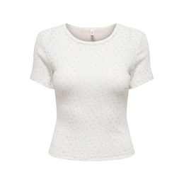 Only Shirt in Creme/ Hellblau - 55% | Gr&ouml;&szlig;e XS | Damen-tops