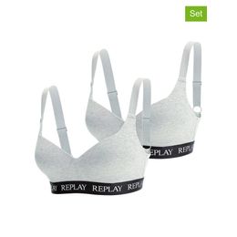 Anson Replay Underwear 2er-Set: Bustiers in Hellgrau - 53% | Gr&ouml;&szlig;e XL | Damen-bhs
