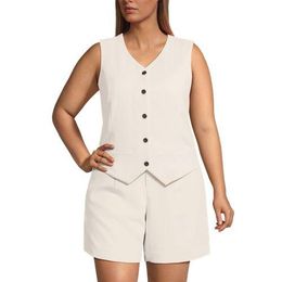 LANDS' END Weste aus Cr&ecirc;pe, Damen,  Wei&szlig;, Polyester, by Lands' End