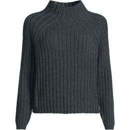 LANDS' END Pullover aus softem Rippstrick, Damen,  Schwarz, Baumwolle/Wolle/Nylon, by Lands' End