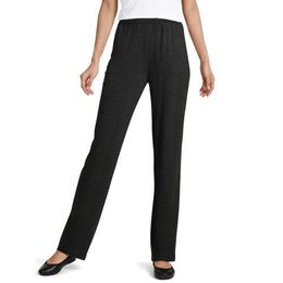 LANDS' END Straight Fit Freizeithose SPORT KNIT, Damen,  Schwarz, Baumwolle, by Lands' End
