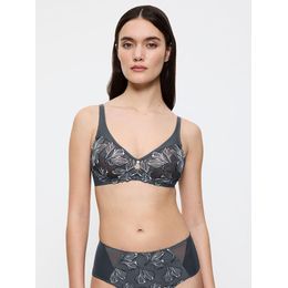 Triumph B&uuml;gelloser BH "Wild Iris" in Anthrazit - 60% | Gr&ouml;&szlig;e 75E | Damen-bhs