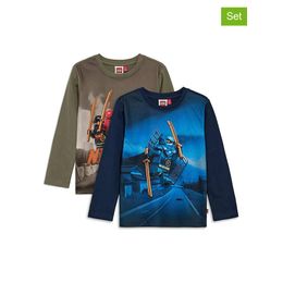 Lego 2er-Set: Longsleeves in Khaki/ Dunkelblau - 39% | Gr&ouml;&szlig;e 122 | Kinder-longsleeves