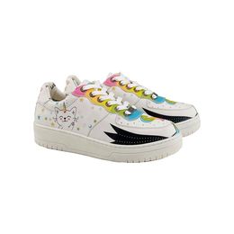 Goby Leder-Sneakers in Wei&szlig;/ Bunt - 74% | Gr&ouml;&szlig;e 38 | Damen-sneakers