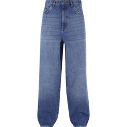 Bequeme Jeans Urban Classics "Urban Classics Herren Heavy Ounce Baggy Fit Jeans", Damen, Gr. 34, Normalgr&ouml;&szlig;en, new mid blau washed, 100% Baumwolle, unifarben, Jeans