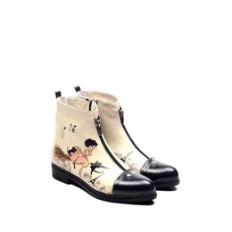 Goby Boots in Beige/ Schwarz/ Bunt - 73% | Gr&ouml;&szlig;e 39 | Damen-stiefel