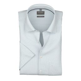 Kurzarmhemd OLYMP "Luxor", Herren, Gr. 43, N-Gr, bleu, Web, Obermaterial: 100% Baumwolle, comfort fit normal, Hemden, Businesshemd, comfort fit, New-Kentkragen