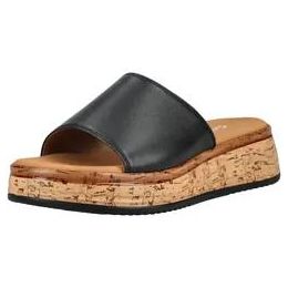 Pantolette Gabor COMFORT "Gabor Comfort Pantoletten Glattleder", Damen, Gr. 37,5, schwarz, Glattleder, Schuhe Pantolette