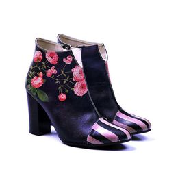 Goby Ankle-Boots in Schwarz/ Rosa - 70% | Gr&ouml;&szlig;e 35 | Stiefeletten