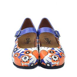 Goby Ballerinas in Blau/ Orange - 75% | Gr&ouml;&szlig;e 39 | Damen-ballerinas