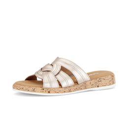 Pantolette Gabor "Pantolette", Damen, Gr. 38,5, gold, Schuhe Pantolette