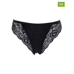 COTONELLA 2er-Set: Slips in Schwarz - 61% | Gr&ouml;&szlig;e M | Damen-unterteile