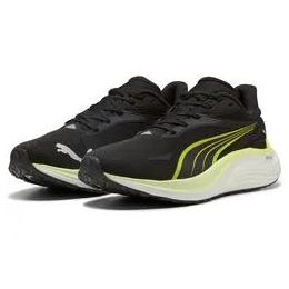 Laufschuh Puma "ELECTRIFY NITRO 4", Damen, Gr. 44,5, Puma schwarz, apple spritz, lux lime, Synthetik, Schuhe Laufschuh, mit atmungsaktivem Mesh-Obermaterial, mit herausnehmbarer Innensohle
