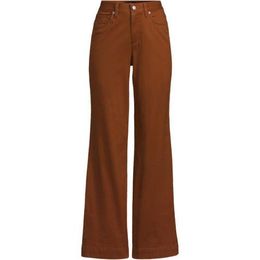 LANDS' END 5-Pocket-Chinos mit weitem Bein, Damen,  Braun, Baumwoll-Mischung, by Lands' End