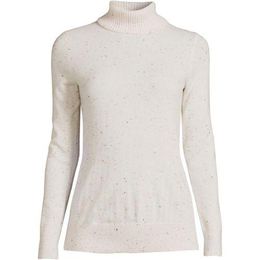 LANDS' END Rollkragen-Pullover aus Kaschmir, Damen,  Wei&szlig;, Kaschmir, by Lands' End