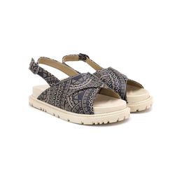 Goby Leder-Sandalen in Beige/ Anthrazit - 74% | Gr&ouml;&szlig;e 37 | Damen-sandalen