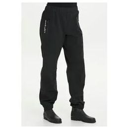 Regenhose WEATHER REPORT "Rudolph", Damen, Gr. 52, EURO-Gr&ouml;&szlig;en, schwarz (schwarz, schwarz), 90% Polyester, 10% Elasthan, unifarben, lang, Hosen Regenhose, mit getapten N&auml;hten