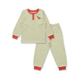Sense Organics Pyjama "Junis" in Creme/ Gr&uuml;n - 39% | Gr&ouml;&szlig;e 122/128 | Kinder-waesche
