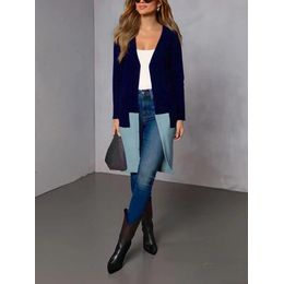 Milan Kiss Cardigan in Hellblau/ Dunkelblau - 65% | Gr&ouml;&szlig;e L | Damen-pullover-cardigans