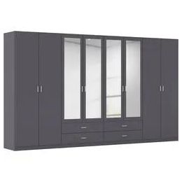 Kleiderschrank Rauch "Schrank Garderobe Ankleide GAMMA Breiten 91/136/181/226/271/315/360 cm", graumetallic, griffe alu, B:360cm H:210cm T:54cm, Holzwerkstoff, Schr&auml;nke, Kleiderschrank, verschiedene Griff-Varianten, mit Spiegel TOPSELLER MADE IN GERMANY, Topseller