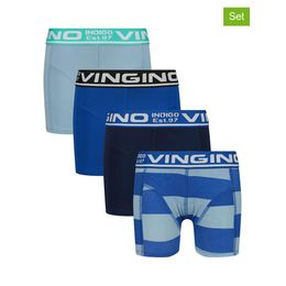 Vingino 4er-Set: Boxershorts in Dunkelblau/ Hellblau - 37% | Gr&ouml;&szlig;e 134/140 | Kinder-waesche