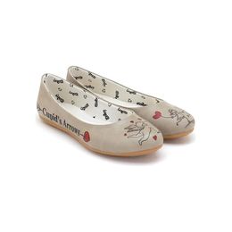Goby Ballerinas in Beige/ Rot - 68% | Gr&ouml;&szlig;e 40 | Damen-ballerinas