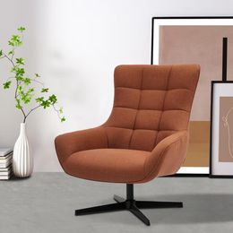 Ohrensessel OTTO HOME "LEMOORE - OTTO. Verl&auml;ssliche Qualit&auml;t.", orange (terracotta), B:80cm H:99cm T:89cm, Metallgestell, Holzrahmen, Komfortschaum, Bezug, Sessel, Ohrensessel, Relaxsessel, TV-Sessel, 360 Grad drehbar