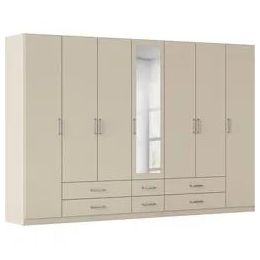Kleiderschrank Rauch "Schrank Garderobe Ankleide GAMMA Breiten 91/136/181/226/271/315/360 cm", beige (champagner), griffe chrom, B:315cm H:210cm T:54cm, Holzwerkstoff, Schr&auml;nke, Kleiderschrank, verschiedene Griff-Varianten, mit Spiegel TOPSELLER MADE IN GERMANY, Topseller