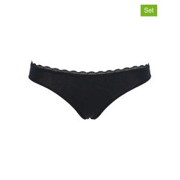 COTONELLA 3er-Set: Slips in Schwarz - 59% | Gr&ouml;&szlig;e S | Damen-unterteile