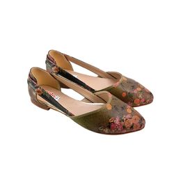 Goby Leder-Ballerinas in Khaki - 66% | Gr&ouml;&szlig;e 38 | Damen-ballerinas
