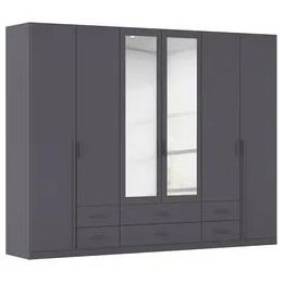 Kleiderschrank Rauch "Schrank Garderobe Ankleide GAMMA Breiten 91/136/181/226/271/315/360 cm", graumetallic, griffstangen graumetallic, B:271cm H:210cm T:54cm, Holzwerkstoff, Schr&auml;nke, Kleiderschrank, verschiedene Griff-Varianten, mit Spiegel TOPSELLER MADE IN GERMANY, Topseller