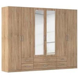Kleiderschrank Rauch "Schrank Garderobe Ankleide GAMMA Breiten 91/136/181/226/271/315/360 cm", eiche sonoma, griffe chrom, B:271cm H:210cm T:54cm, Holzwerkstoff, Schr&auml;nke, Kleiderschrank, verschiedene Griff-Varianten, mit Spiegel TOPSELLER MADE IN GERMANY, Topseller