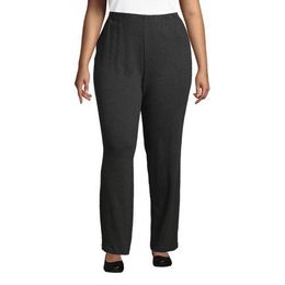 LANDS' END Straight Fit Freizeithose SPORT KNIT, Damen,  Schwarz, Baumwolle, by Lands' End
