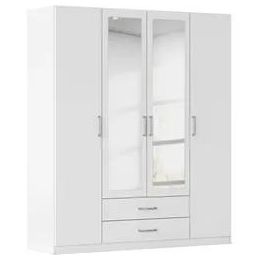 Kleiderschrank Rauch "Schrank Garderobe Ankleide GAMMA Breiten 91/136/181/226/271/315/360 cm", alpinwei&szlig;, griffe chrom, B:181cm H:210cm T:54cm, Holzwerkstoff, Schr&auml;nke, Kleiderschrank, verschiedene Griff-Varianten, mit Spiegel TOPSELLER MADE IN GERMANY, Topseller