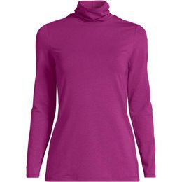 LANDS' END Rollkragenshirt aus Baumwoll/Modalmix, Damen,  Pink, Baumwolle/Elasthan/Baumwolle Modal, by Lands' End