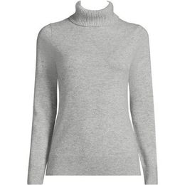 LANDS' END Rollkragen-Pullover aus Kaschmir, Damen,  Grau, Kaschmir, by Lands' End