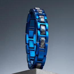 Holzkern Armband Fortissimo (Grauer Marmor/Blau), Naturholz, Damen und Herren, gr&ouml;&szlig;enverstellbar